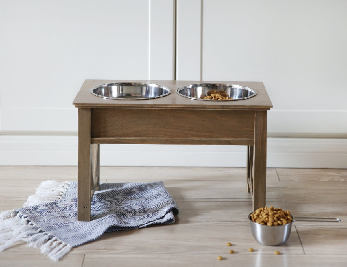 FARMHOUSE Rustic 10-Inch Elevated Pet Feeder | Helpen Pets